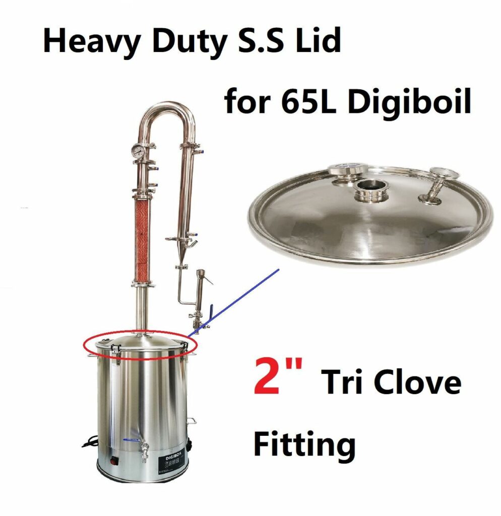 Heavy duty Stainless Steel Lid for 65L Digi boiler with 2" fitting ...