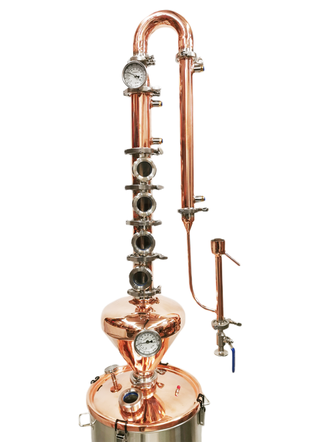 65L Copper 3" x 4 Plate Colume Modular Micro Distillery with Helmet ...