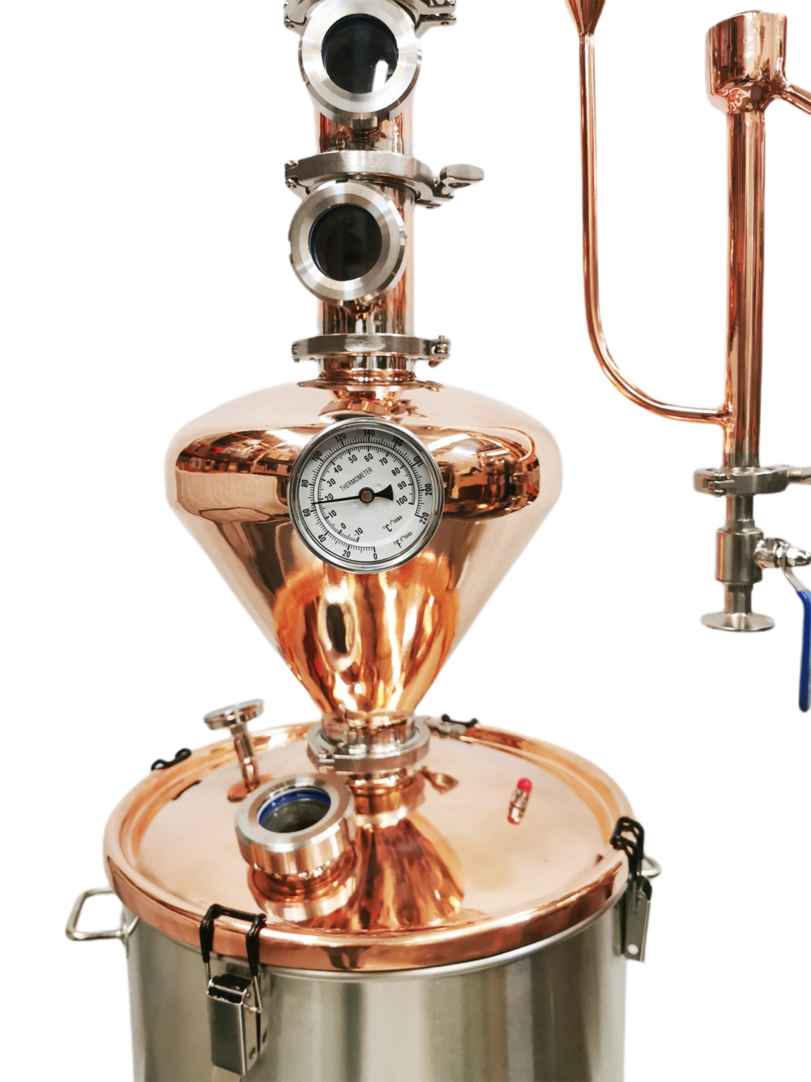 65L Copper 3" x 4 Plate Colume Modular Micro Distillery with Helmet ...