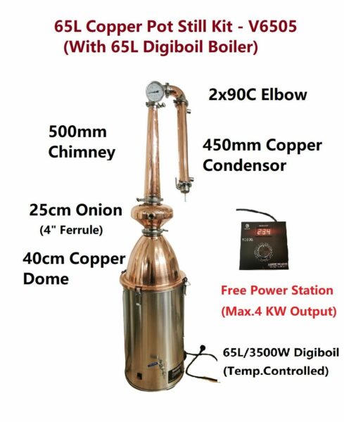 StillMate 65L Copper Pot Still - V6505 (With boiler) - Brewers Choice