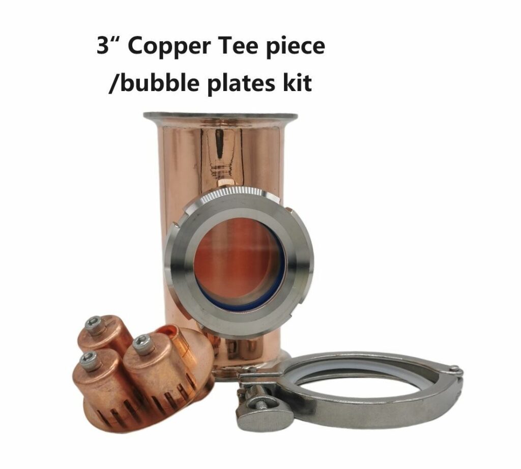 3 Inch Copper Tee Piece /bubble plate Set - Brewers Choice