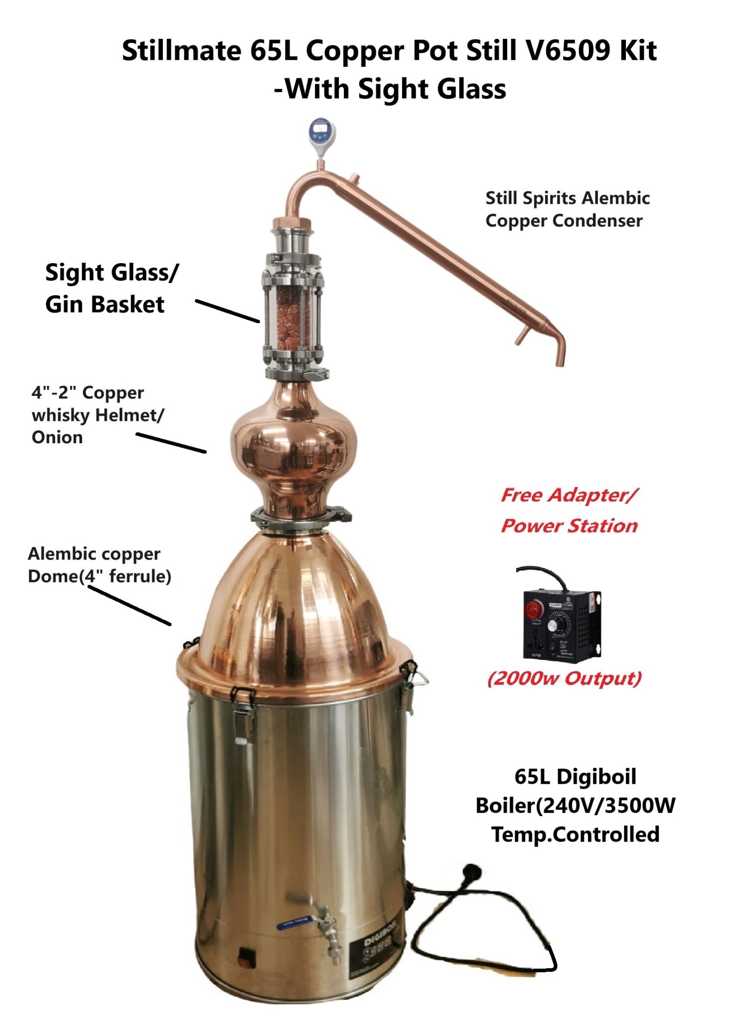 StillMate 65L Copper Pot Still - V6509 - Brewers Choice