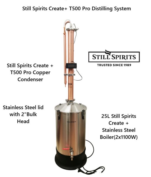 New Still Spirits Create+ T500 Pro Copper Condensor Still Kit - 25L ...